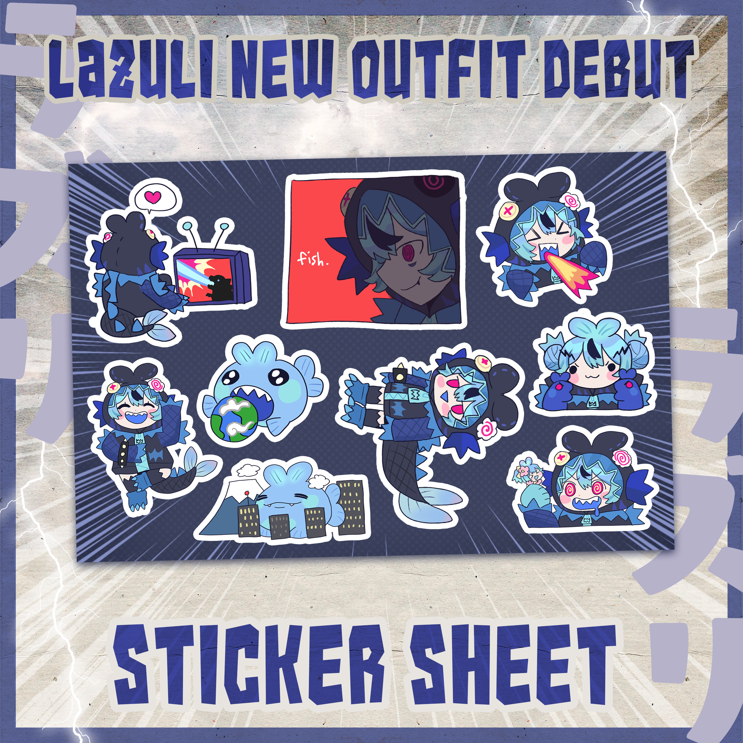 Lazuli : Kaiju Sticker Sheet – Kawa Entertainment